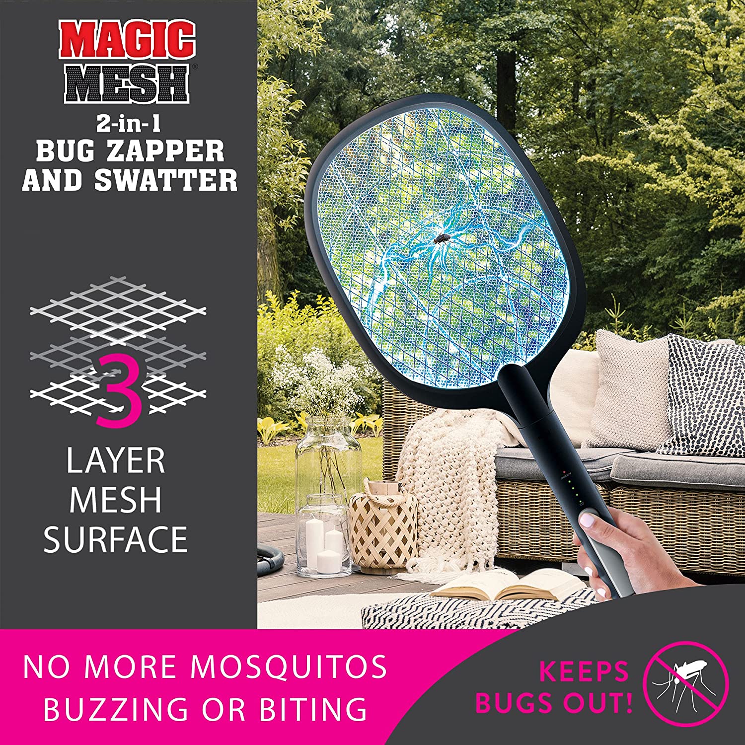 Magic Mesh 2 In 1 Bug Zapper N Swatter Best Of As Seen On TV Magic Mesh 2 In 1 Bug Zapper N Swatter Best Of As Seen On TV